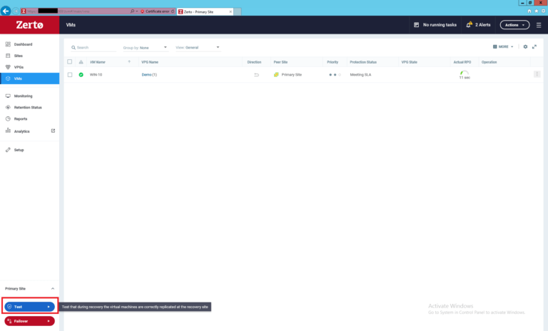 Zerto Virtual Replication – Failover - Virtualization Blog