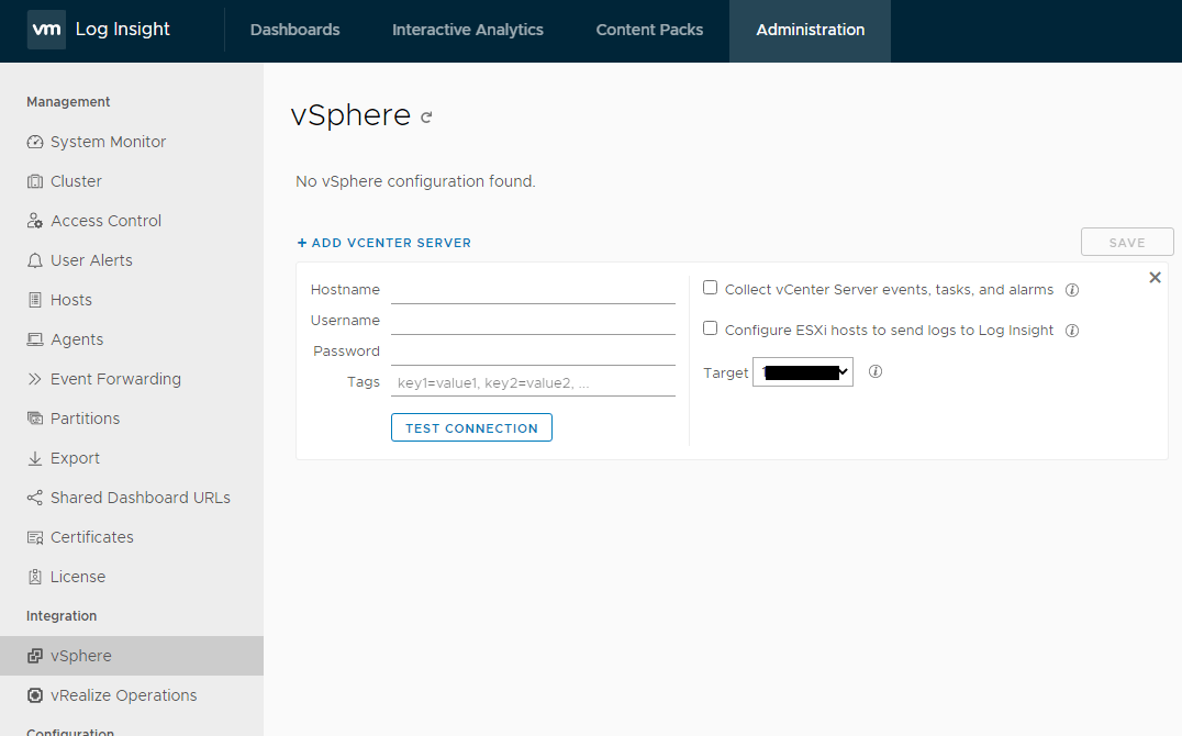 vRealize Log Insight - vSphere Configuration - Virtualization Blog