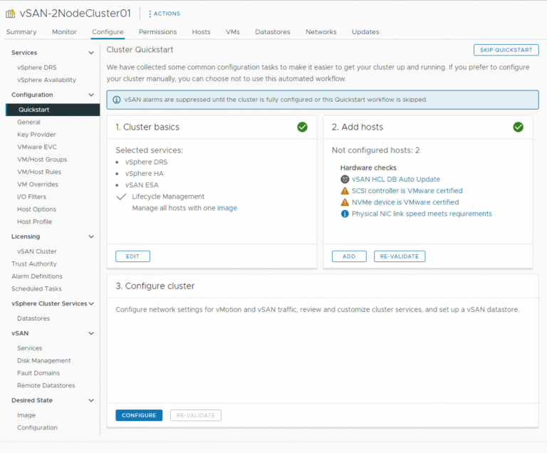 Configure 2-node vSAN Cluster (ESA) - Virtualization Blog