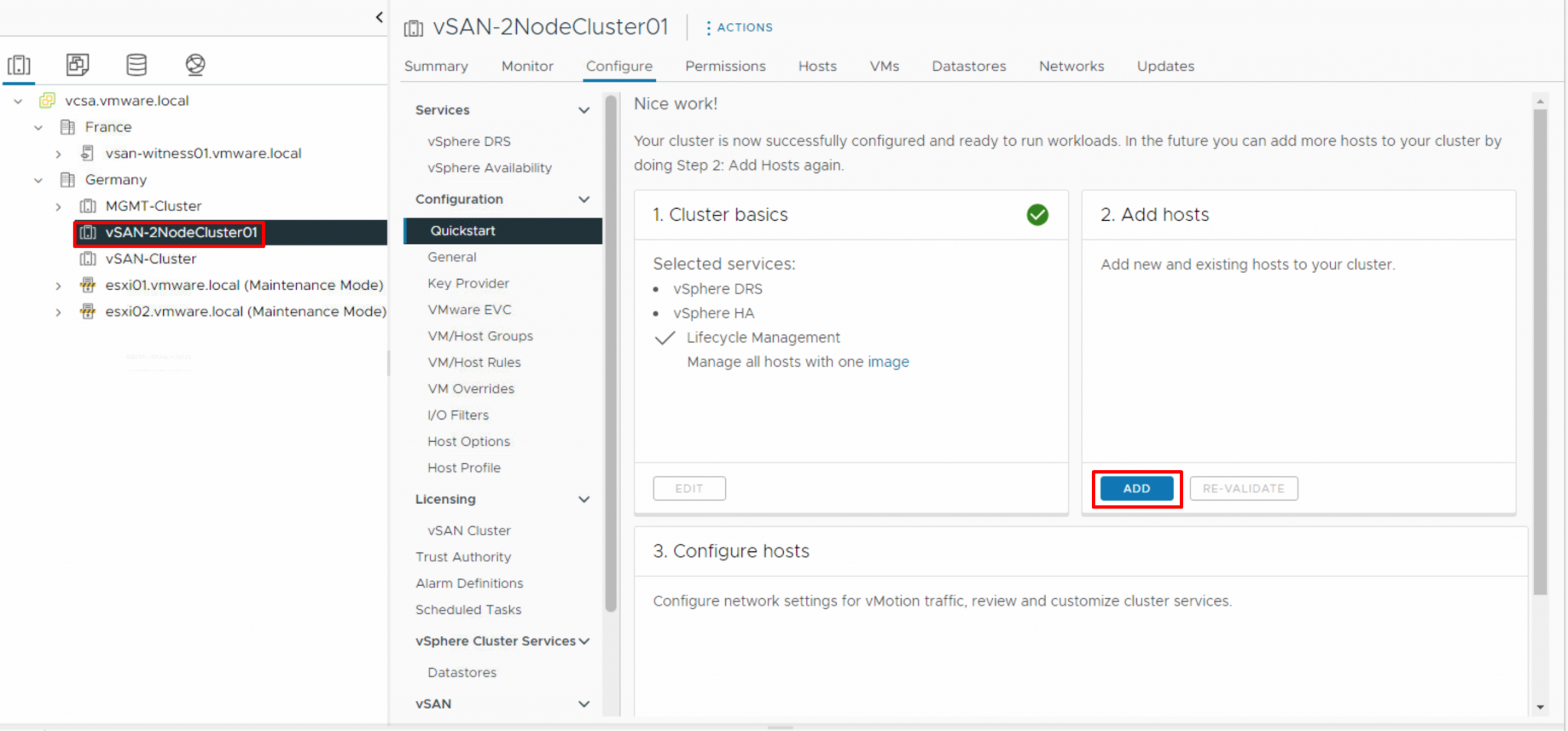 Configure 2-node vSAN Cluster (ESA) - Virtualization Blog