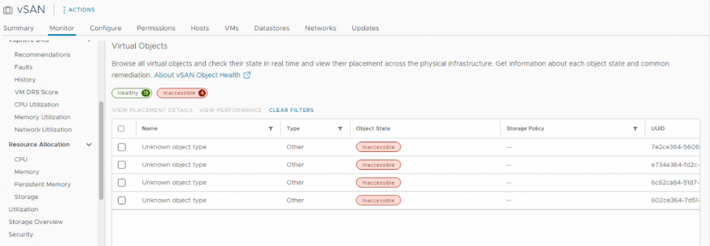 Removing inaccessible objects in vSAN - Virtualization Blog